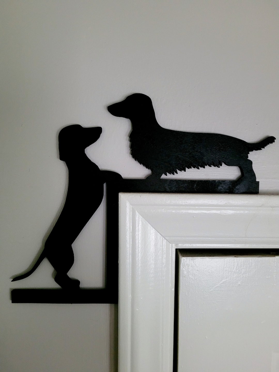 Large Long & Short Hair Wiener Dog/ Dog Window Accent / Corner Accent ...
