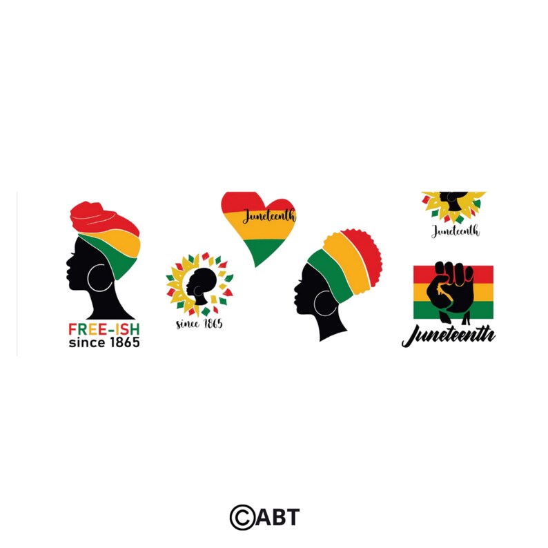 Juneteenth Stickers, Digital Download, Modern Ethnic Prints, US Black ...