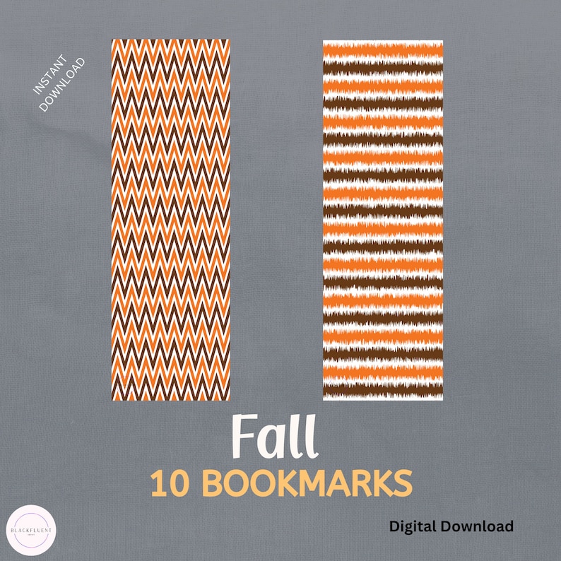 Fall Digital Bookmarks, Digital Download, Modern Autumn Prints, Set of ...