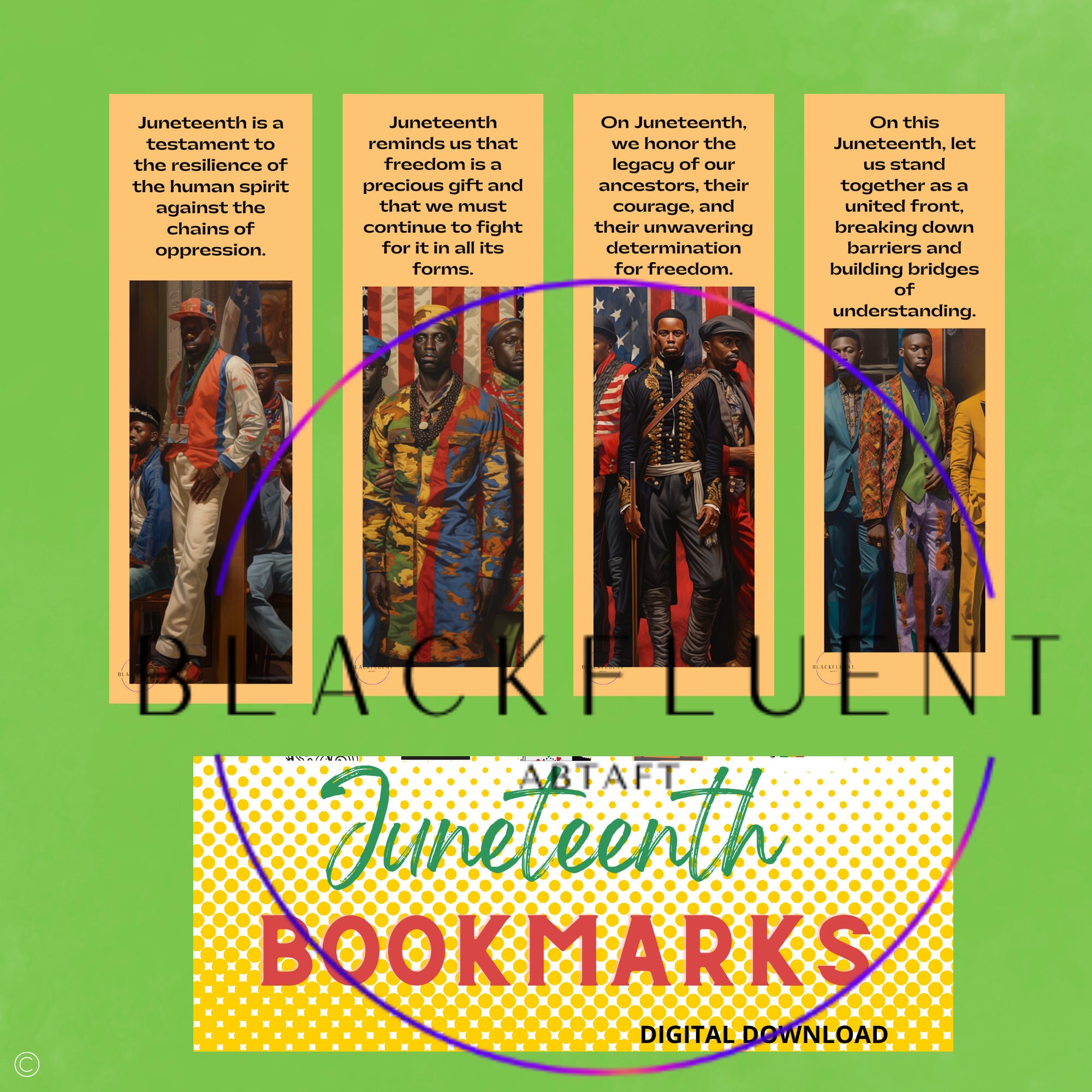 Juneteenth Digital Bookmarks, Digital Download, Modern Prints ...