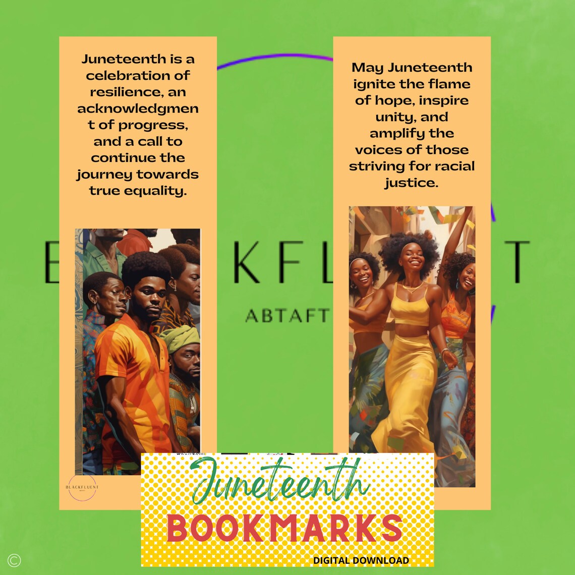 Juneteenth Digital Bookmarks, Digital Download, Modern Prints ...