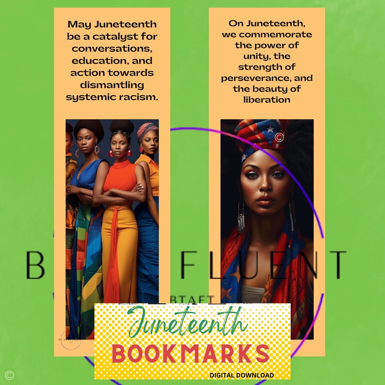 Juneteenth Digital Bookmarks, Digital Download, Modern Prints ...