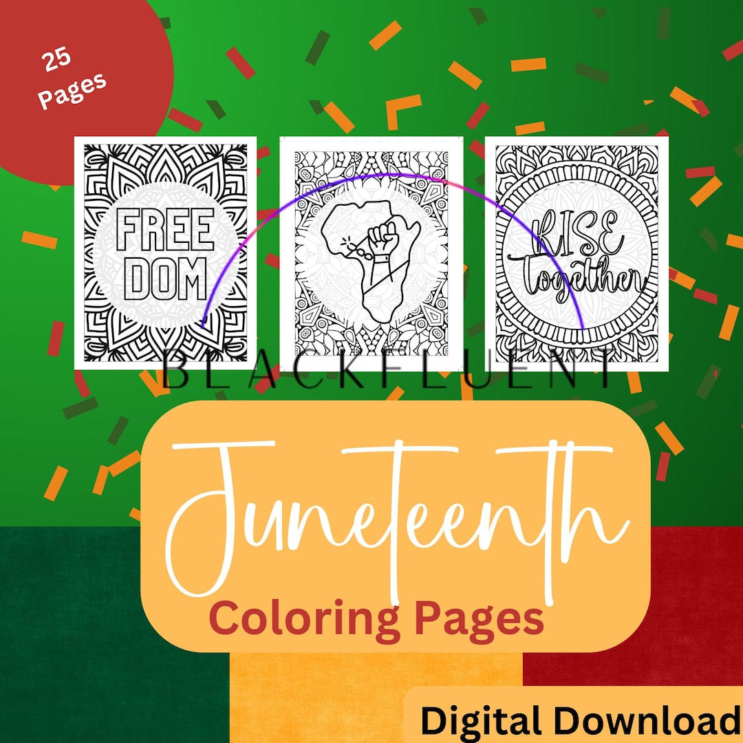 Juneteenth Digital Coloring Pages, Digital Download, Modern Prints ...