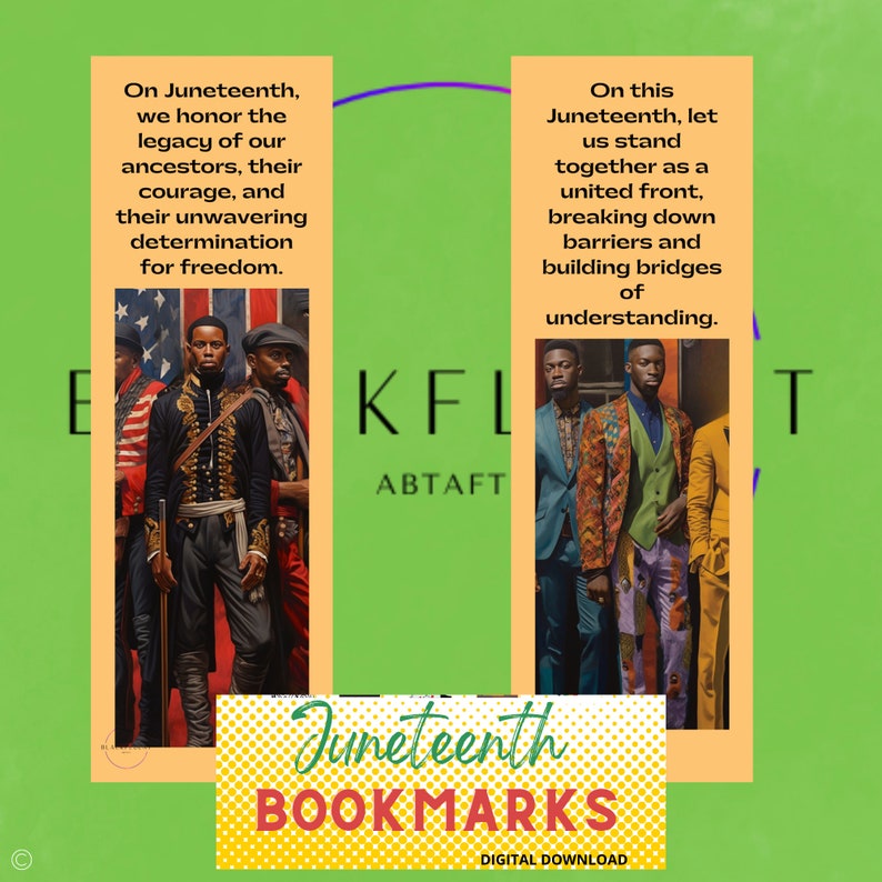 Juneteenth Digital Bookmarks, Digital Download, Modern Prints ...