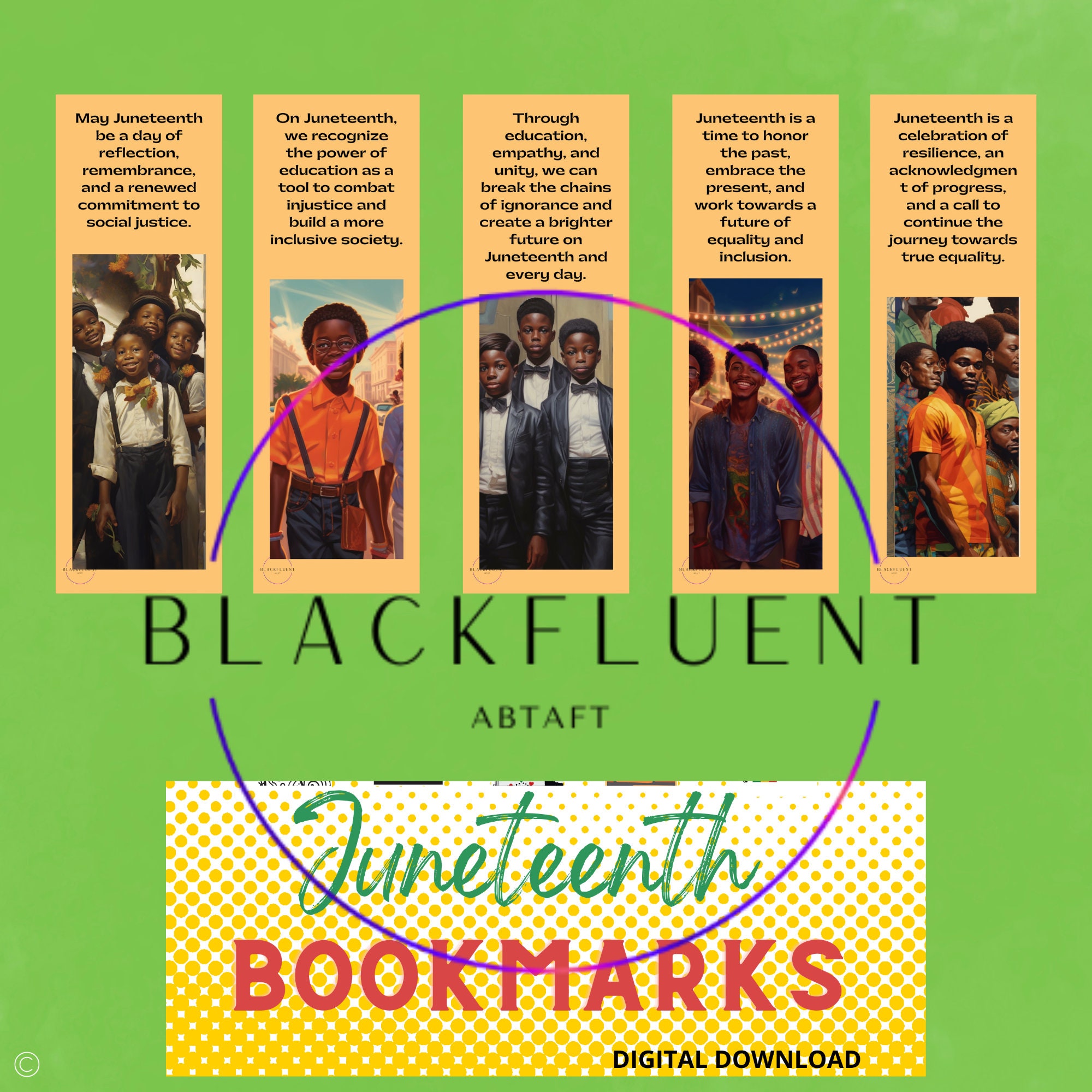 Juneteenth Digital Bookmarks, Digital Download, Modern Prints ...