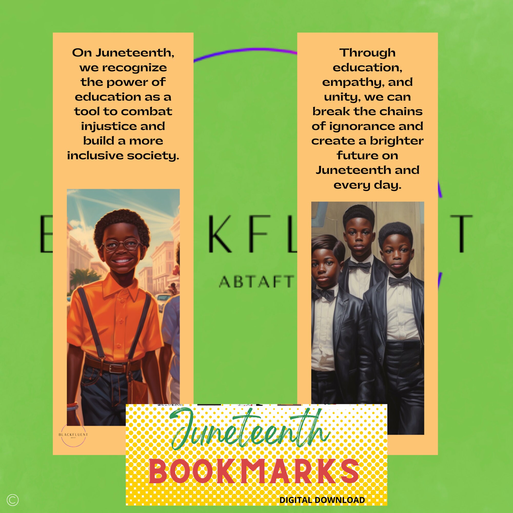Juneteenth Digital Bookmarks, Digital Download, Modern Prints ...