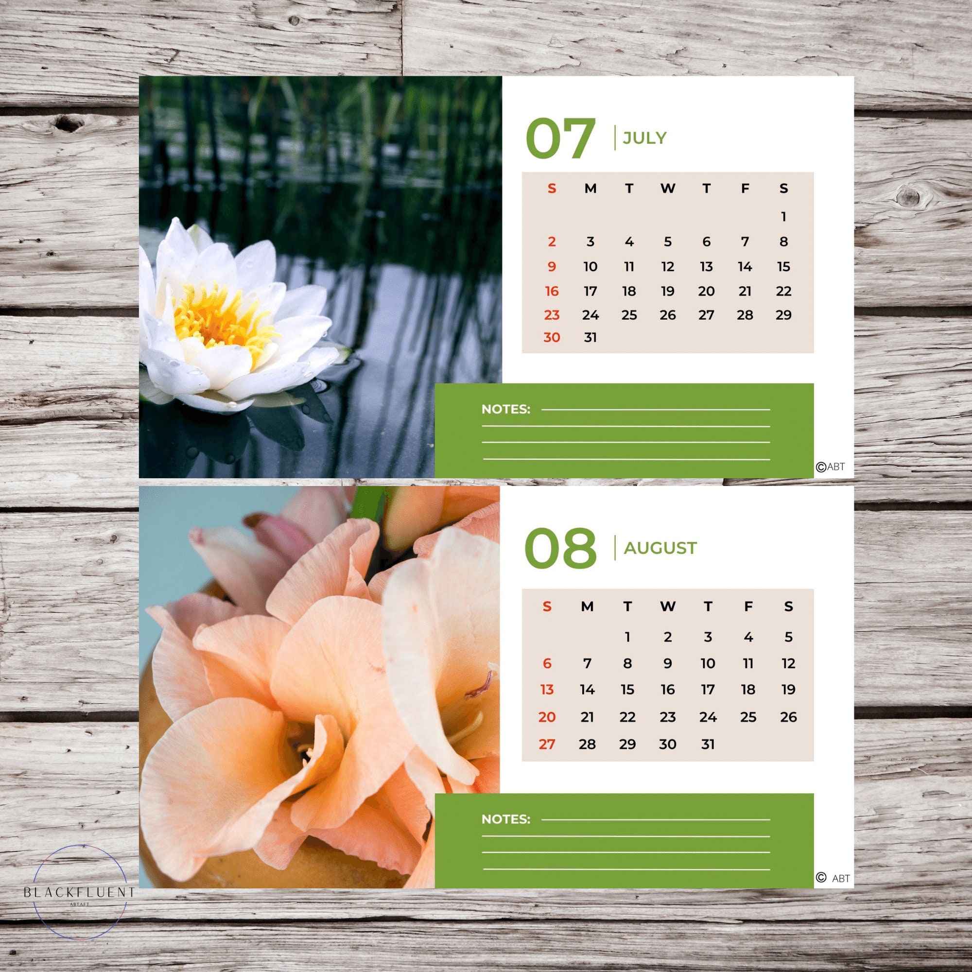 2023 Flower Digital Calendar, Digital Download, Floral Prints, Neutral ...