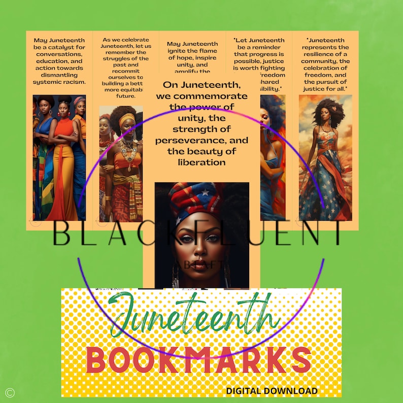 Juneteenth Digital Bookmarks, Digital Download, Modern Prints ...