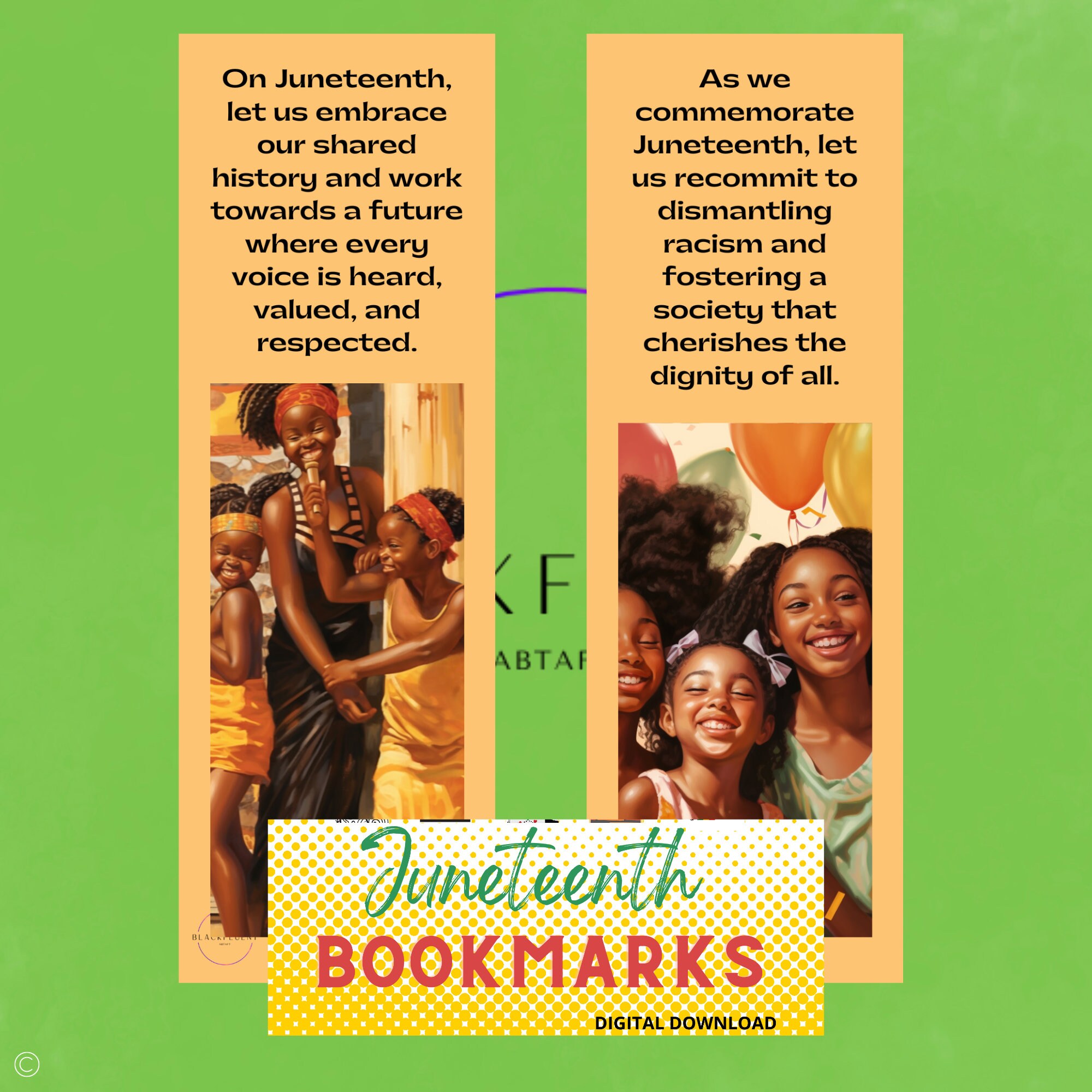 Juneteenth Digital Bookmarks, Digital Download, Modern Prints, Juneteenth, Set of 19 Bookmarks ...
