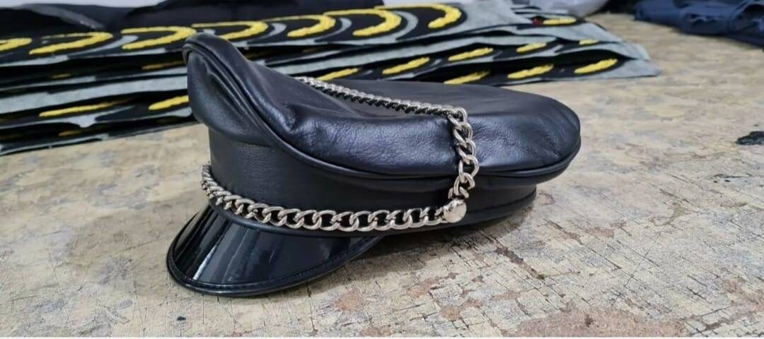 Finest Soft Real Leather Muir Cap Peaked Cap With Chain Biker - Etsy ...