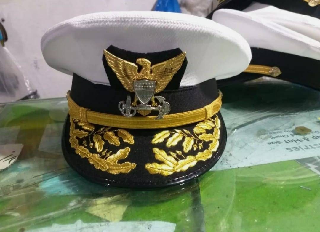 US Coast Guard Cap All Size White Complete CPT/CDR Officer - Etsy