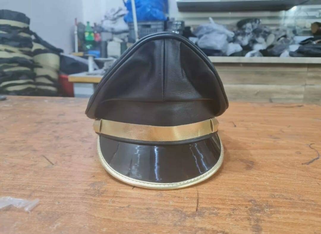 Finest Soft Real Leather Biker muir Cap Us Hat in All Sizes - Etsy