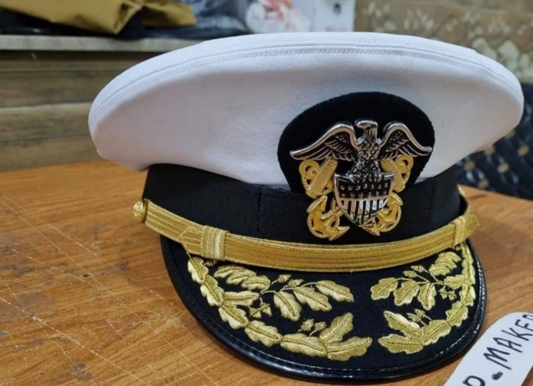 New Wwll US Navy Officer Hat , US Navy Admiral Cap Repro Green and ...