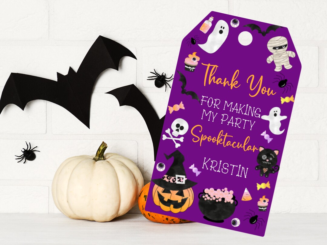 Editable Halloween Party Favor Tags - Halloween Birthday Treat Tags ...