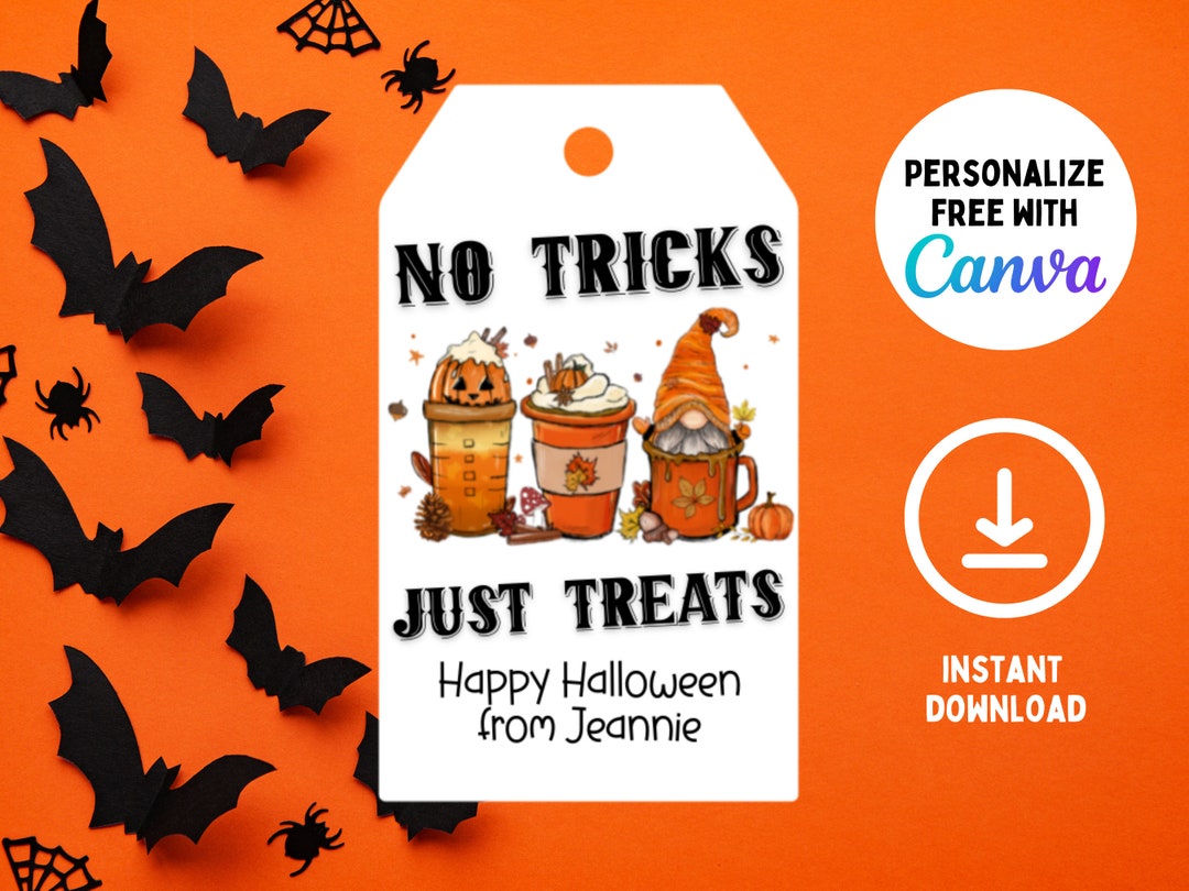 EDITABLE Halloween Treat Tags - Trick or Treat Halloween Tags ...