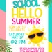 End of School Party Invitation Hello Summer Schools Out Sun Summer ...