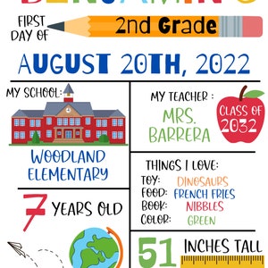 Editable Back to School Sign - Printable Editable First and Last Day of ...