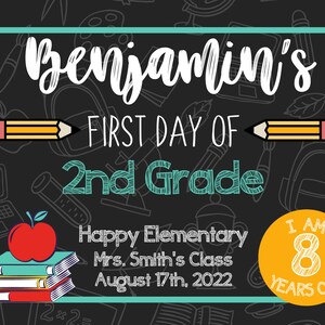 Editable Back to School Sign - Printable Editable First and Last Day of ...