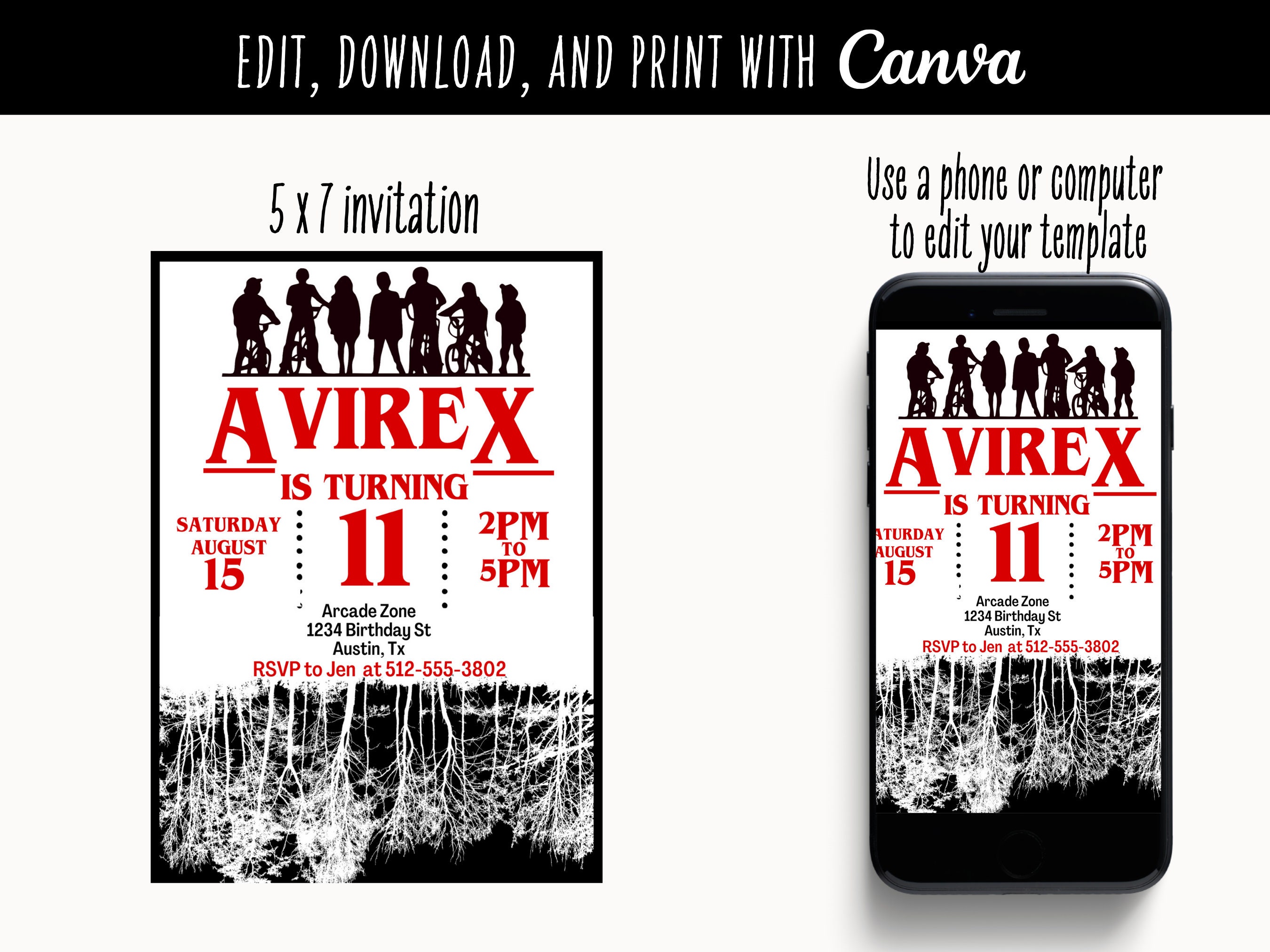 Stranger Things Birthday Invitation Stranger Things Party - Etsy