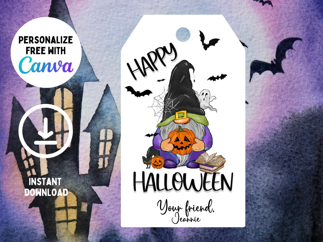 EDITABLE Halloween Treat Tags - Trick or Treat Halloween Tags ...