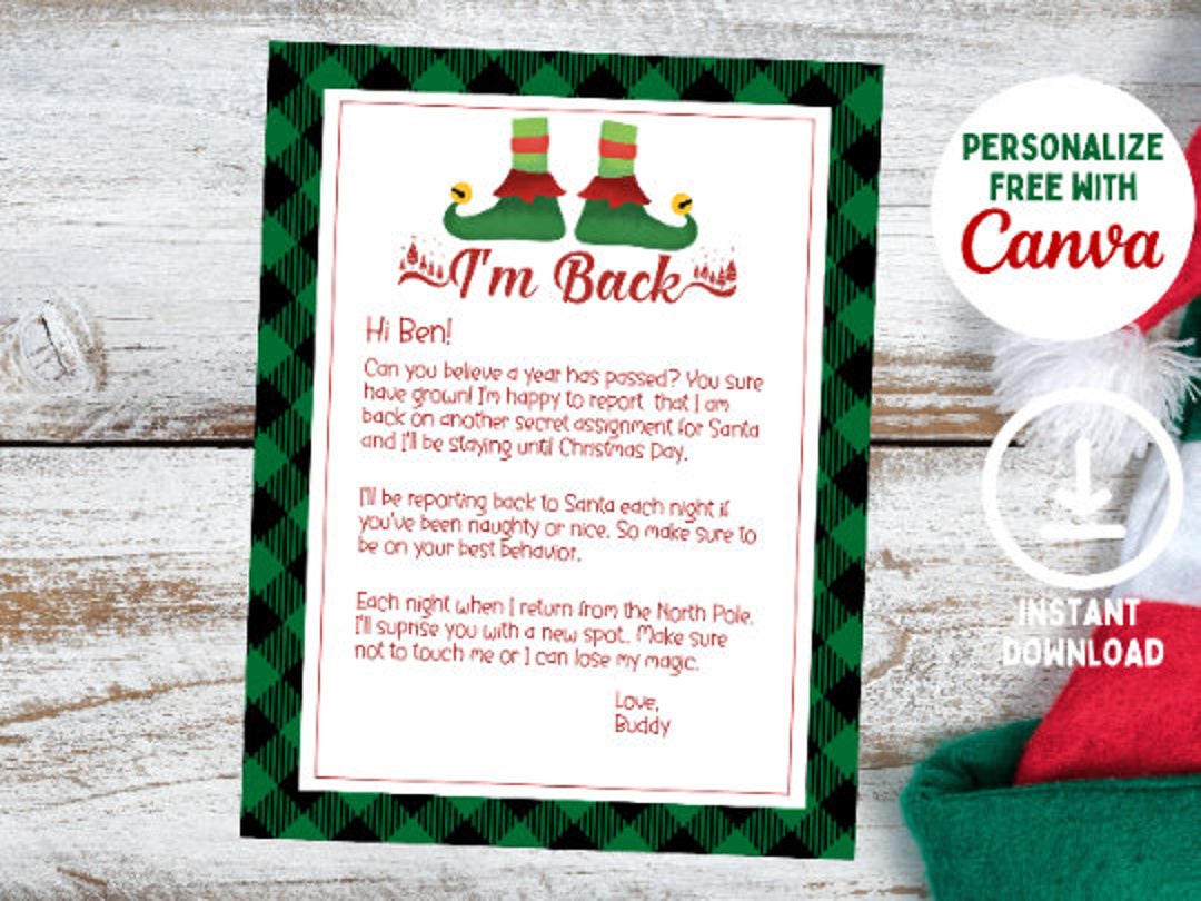 E EDITABLE Elf Letter, Elf Welcome Letter, Elf Arrival Letter, Elf ...