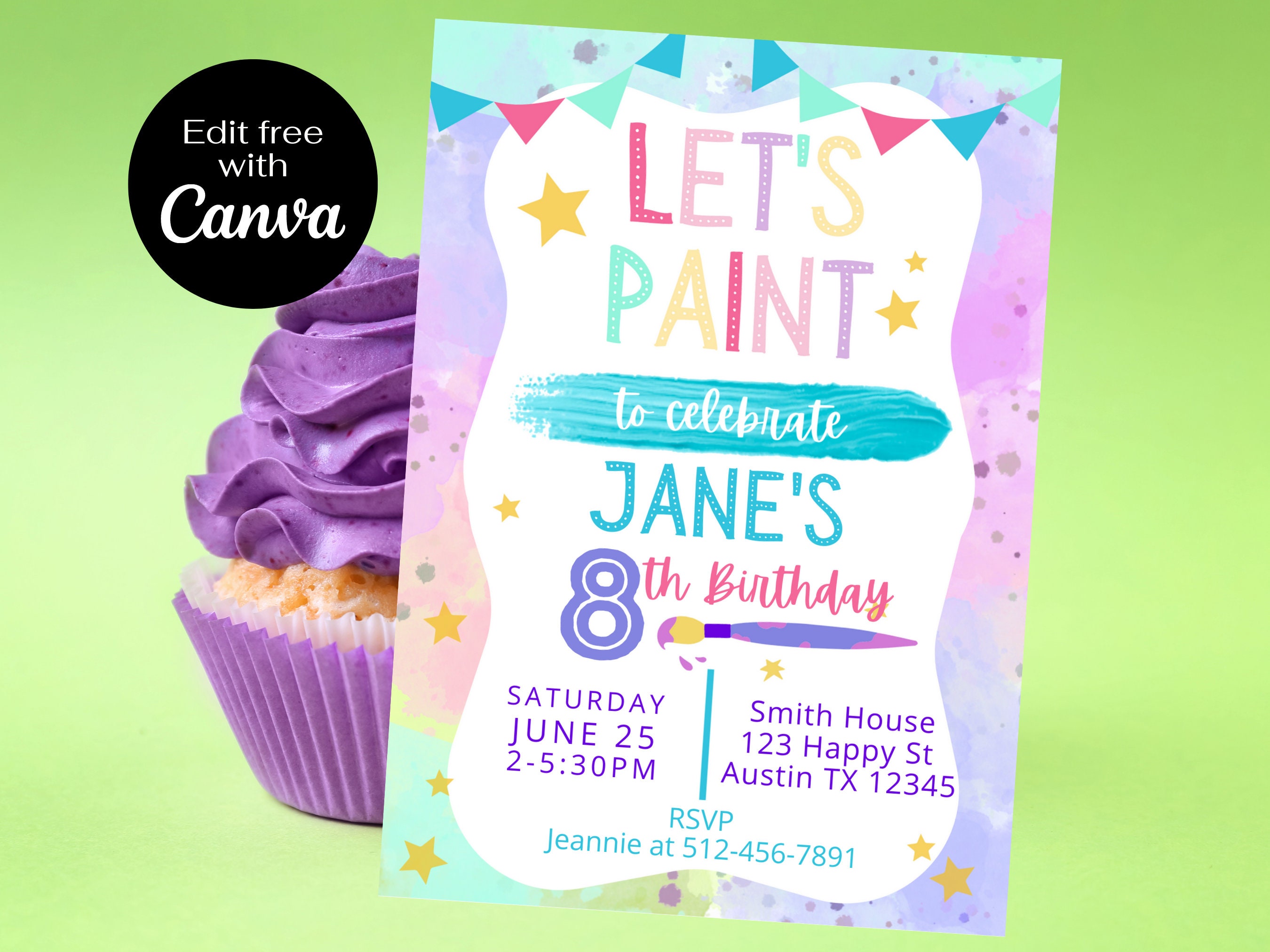 Paint Party Birthday Invitation - Art Party Invitation - Kid Birthday ...