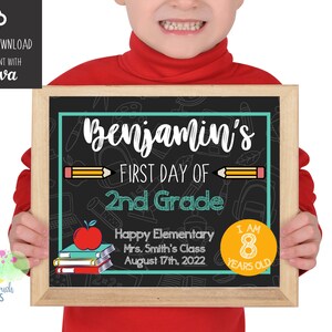 Editable Back to School Sign - Printable Editable First and Last Day of ...