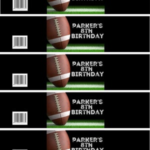 Editable Football Water Bottle Label- Jfootball Birthday Party Water ...