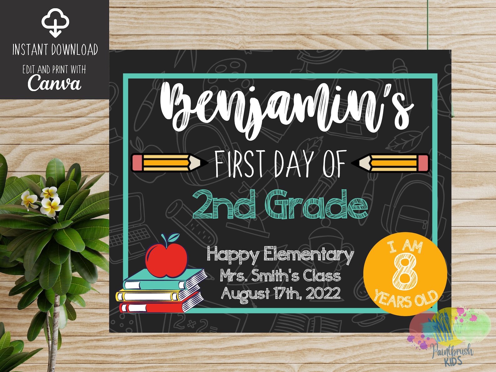 Editable Back to School Sign - Printable Editable First and Last Day of ...