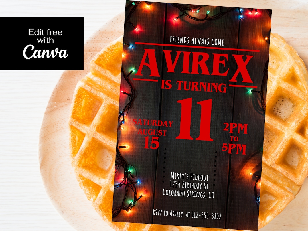 Stranger Things Invitation - Birthday Invitations - Stranger Things ...