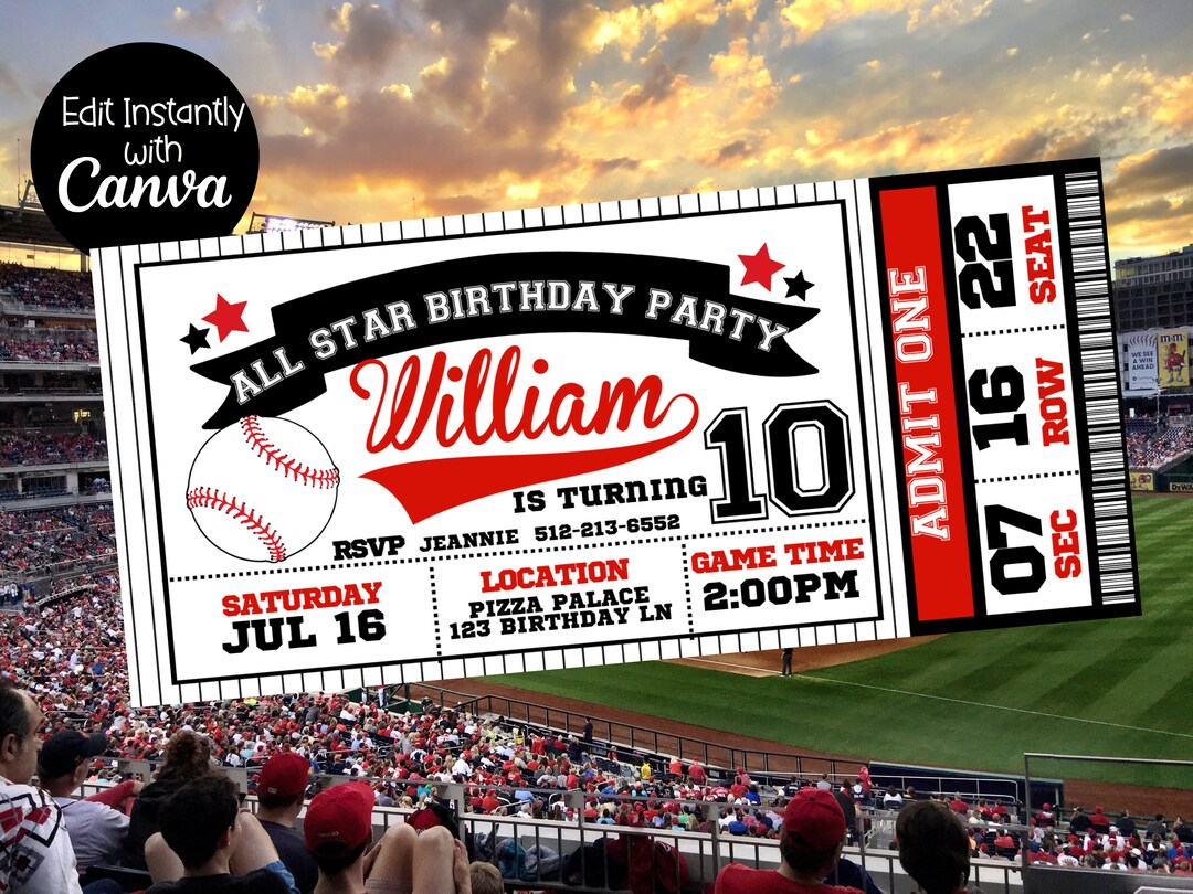 Baseball Party Invitation - Baseball Birthday - Baseball Birthday Party ...