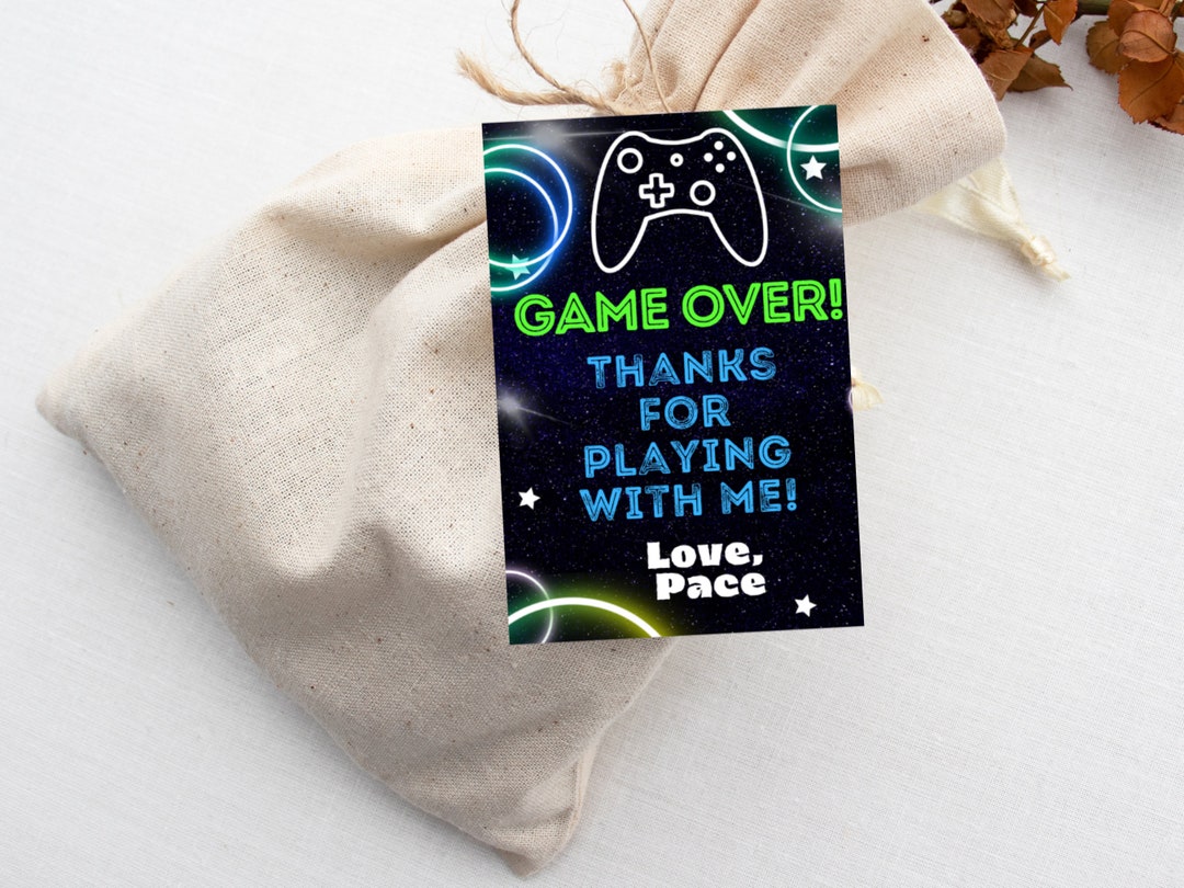 EDITABLE Gamer Favor Tags - Gamer Thank You Tags - Video Game Birthday ...