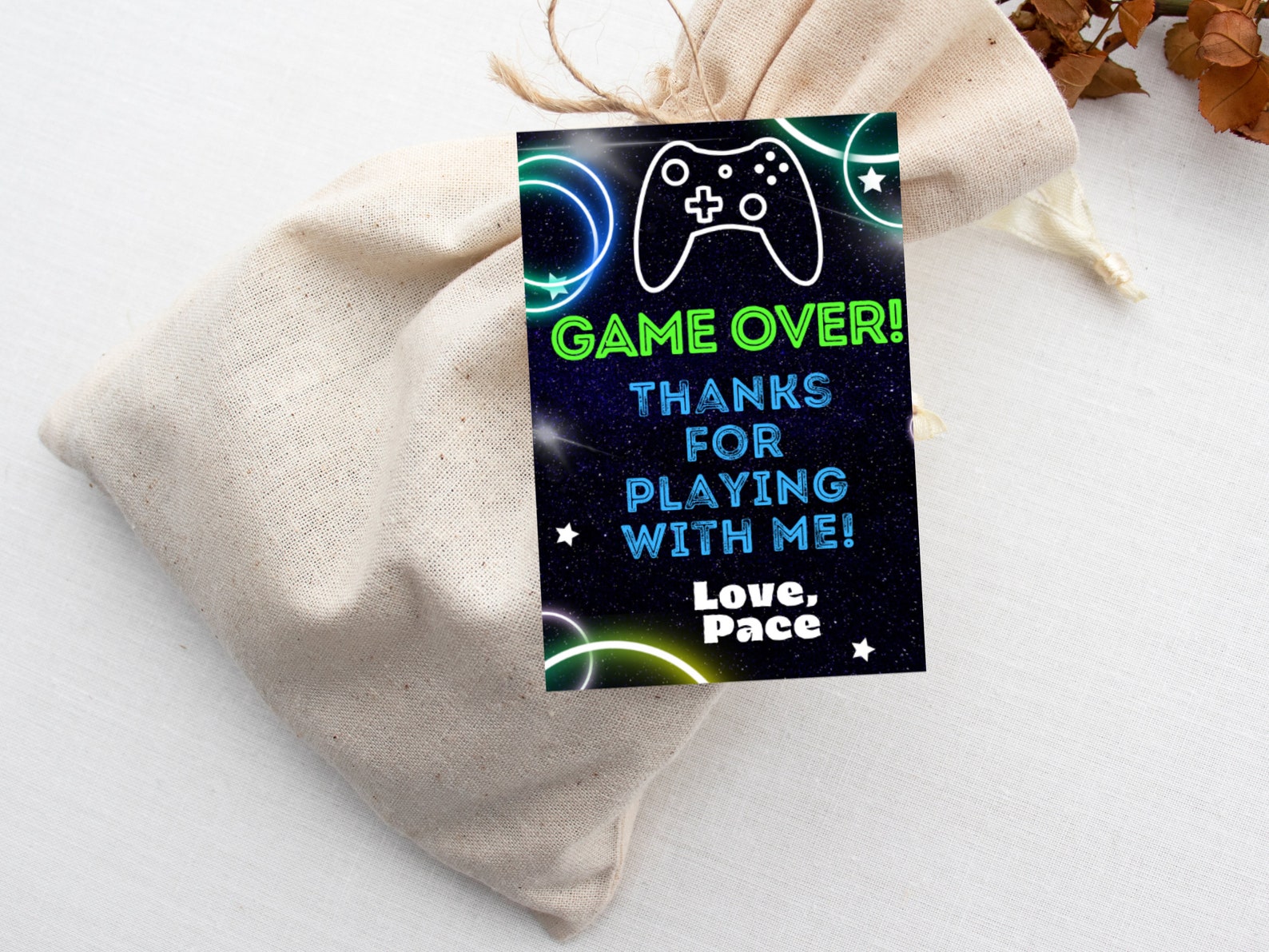 EDITABLE Gamer Favor Tags Gamer Thank You Tags Video Game - Etsy