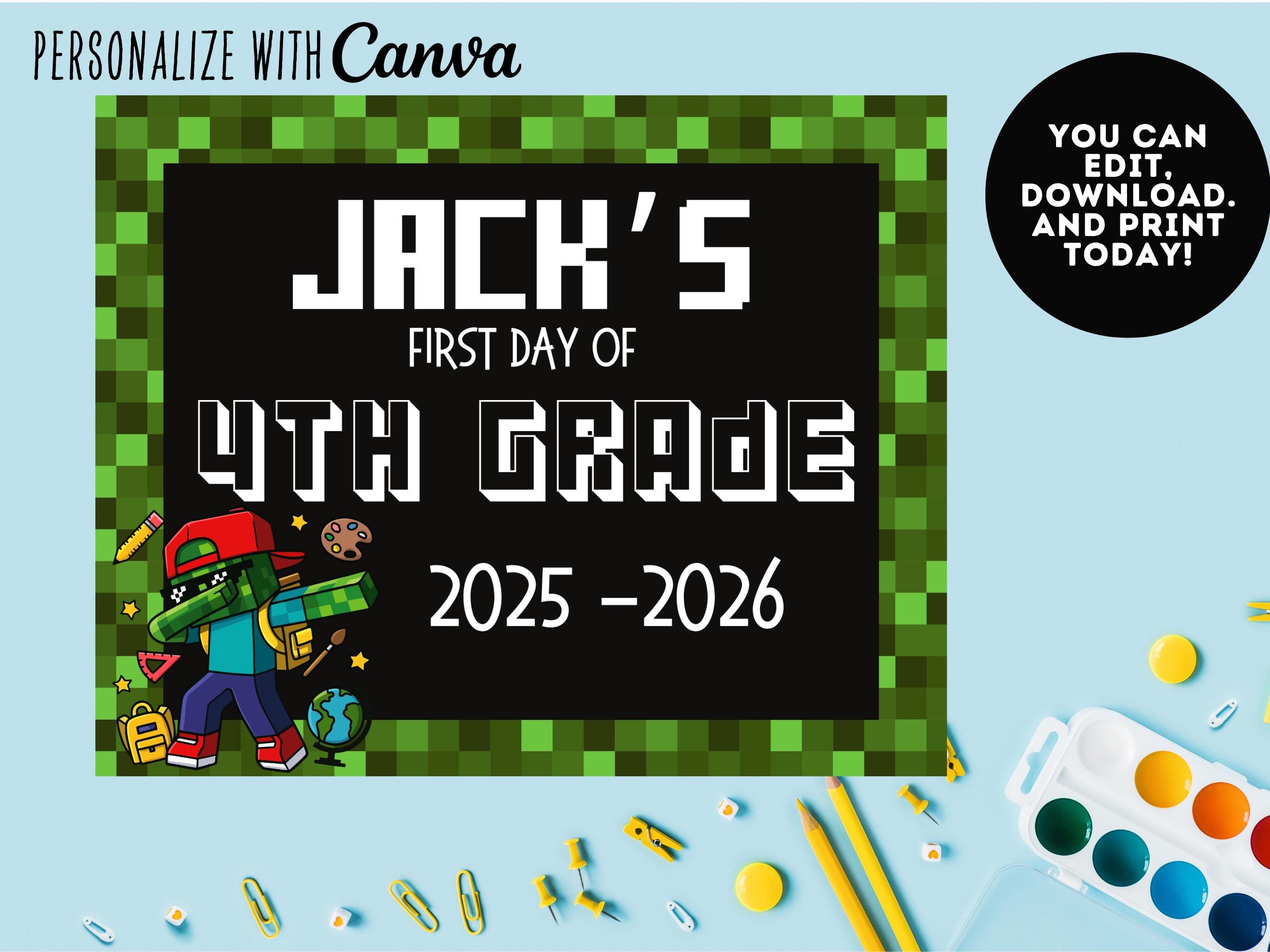 Editable Video Game Back to School Sign: Photo Prop (digital Download ...