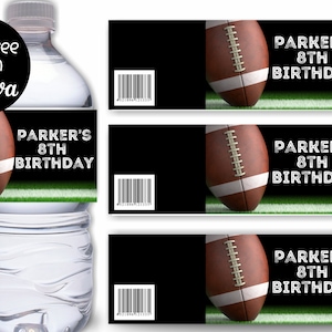 Editable Football Water Bottle Label- Jfootball Birthday Party Water ...