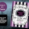 Black and White Striped Birthday Invitation It's Showtime Editable ...