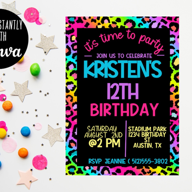 Leopard Rainbow Invite - Etsy