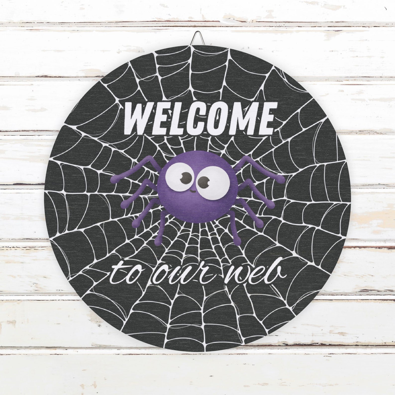 Welcome to Our Web Wood Door Sign - Holiday Decor - Etsy