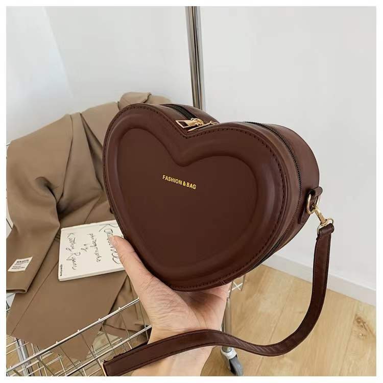 Heart Shaped Handbag, Minimalist Heart Design Novelty Bag, Peach Heart ...