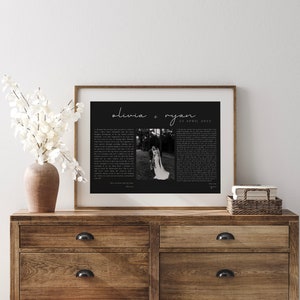 DIGITAL Custom Vows Poster Wedding Song Custom Print His and Hers Vows ...