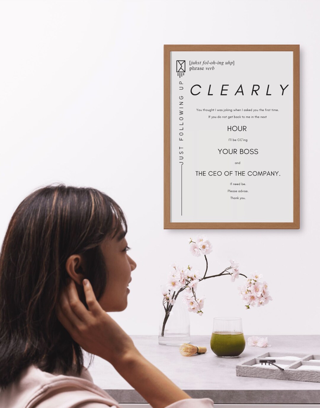 Printable Office Humor Poster & Wallet Card 'just Following Up ...