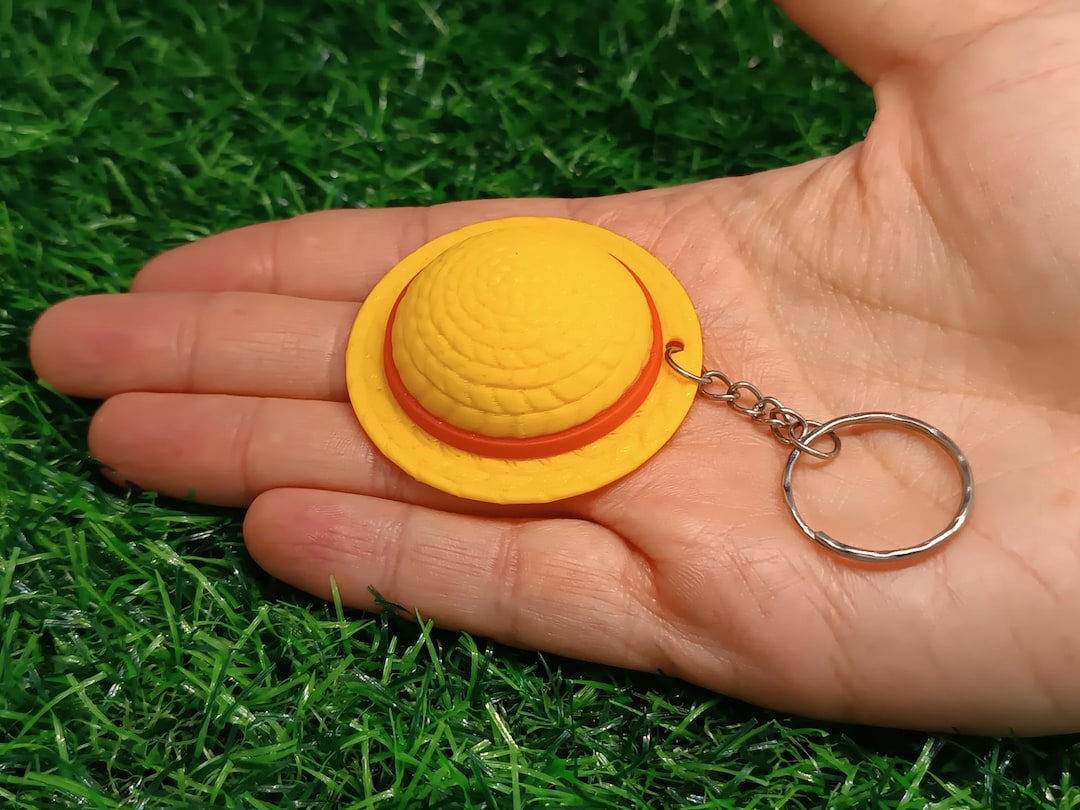 Straw Hat Keychain | Handmade Yellow Straw Hat Keychain | One Piece Fan ...