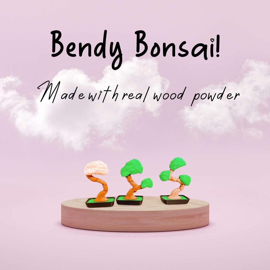 Bendy Bonsai – Set of 3 Articulated Miniature Trees With Real Wood ...