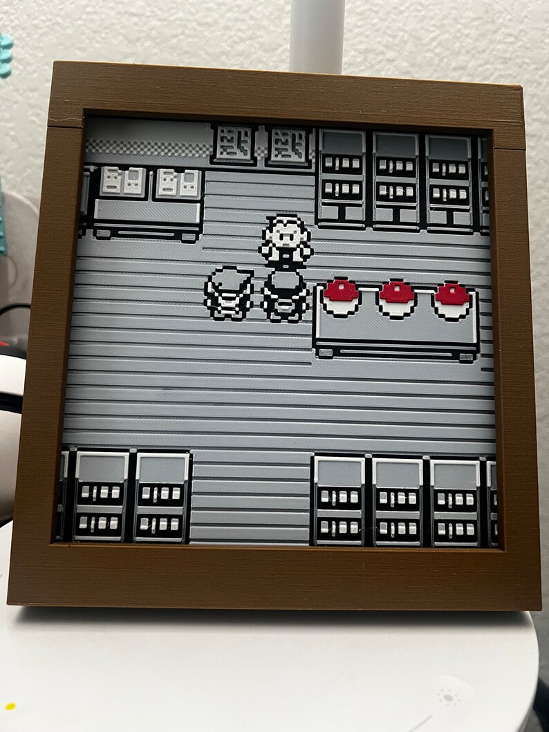 Hueforge 3D Printed Painting Pokemon Red Blue Professor Oak's Lab ...