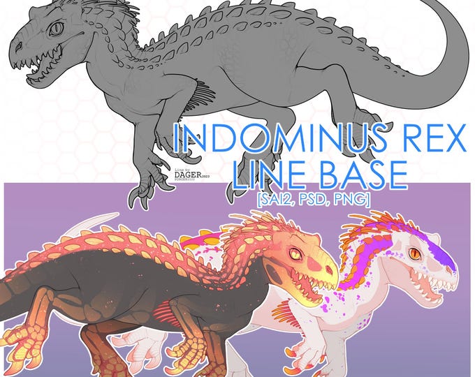 Indominus Rex Line Base to Create Characters/adoptables - Etsy