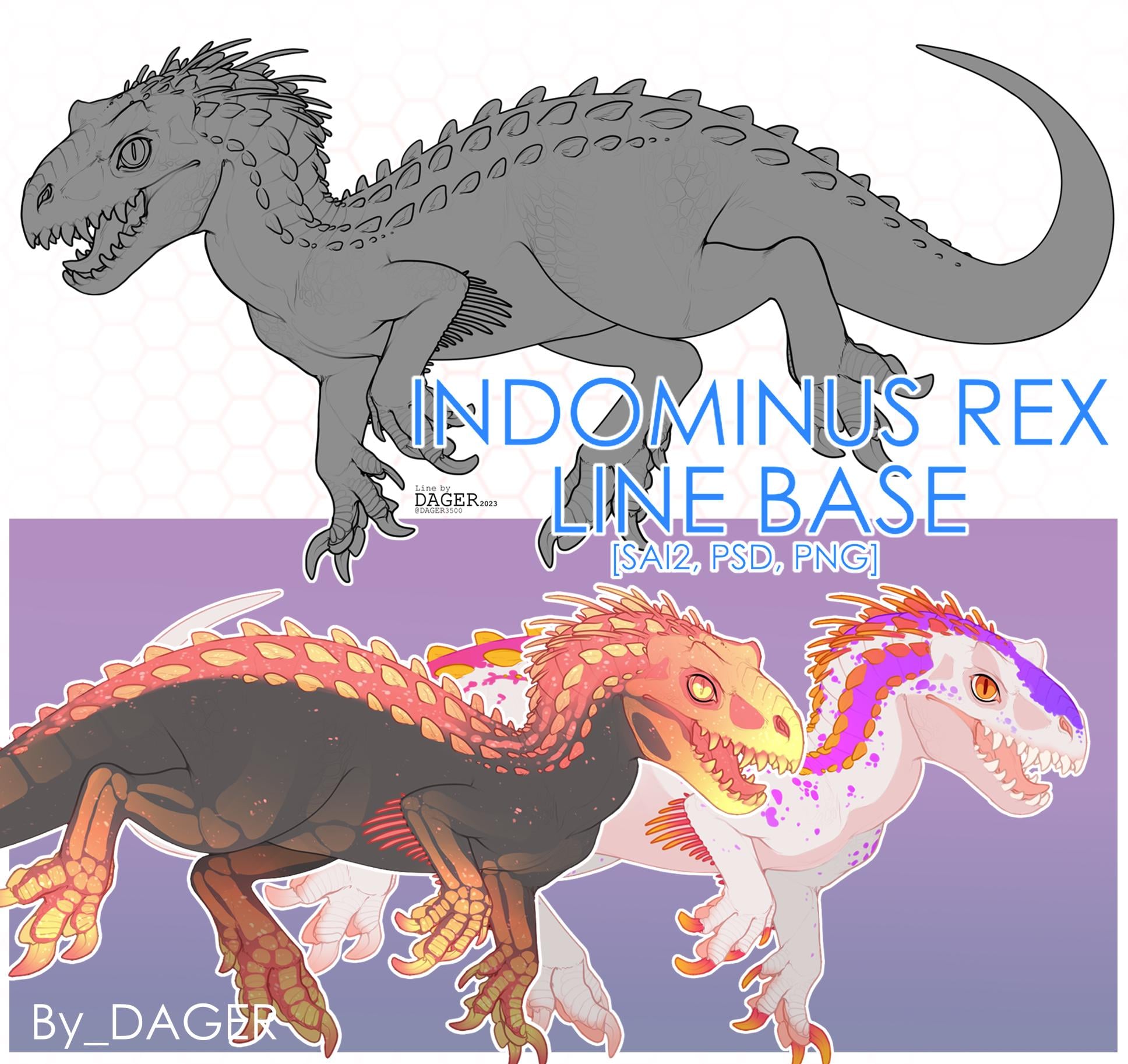 Indominus Rex Line Base to Create Characters/adoptables - Etsy