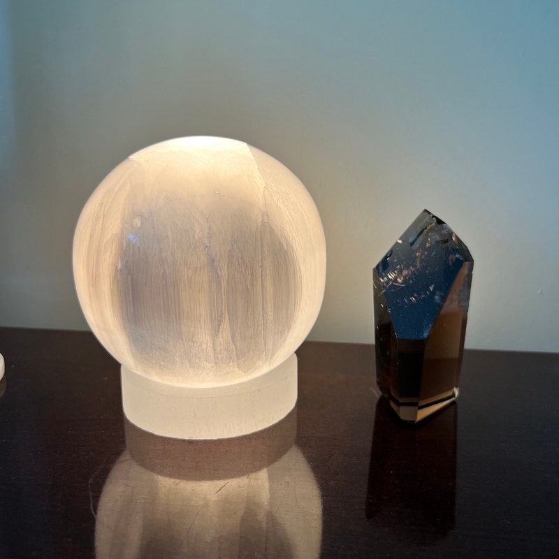 Selenite Sphere Moon - Etsy