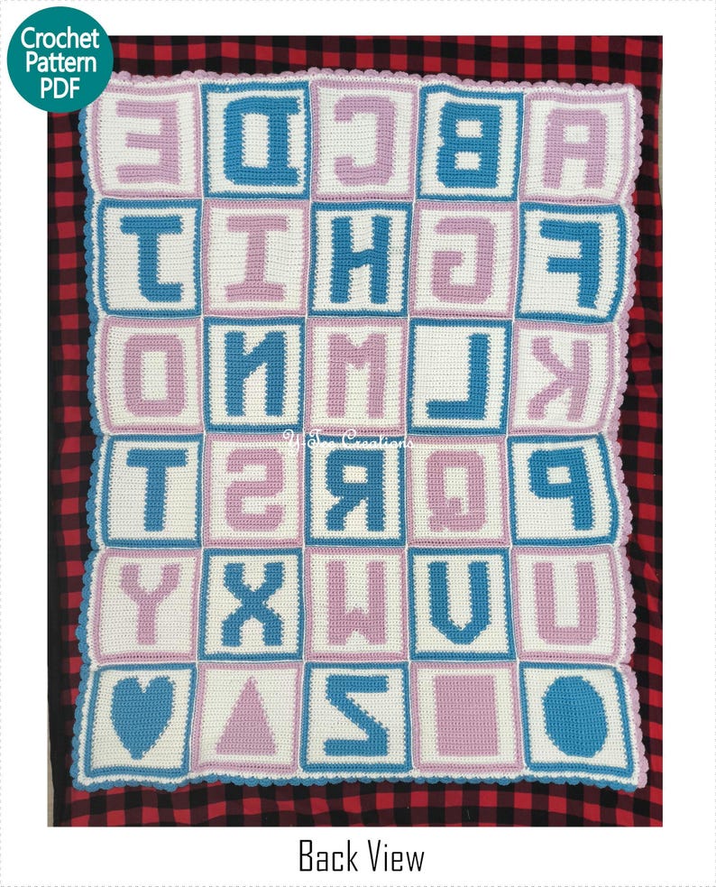 Crochet PATTERN- Alphabet (ABC) Letters and Shapes Graphghan Baby ...