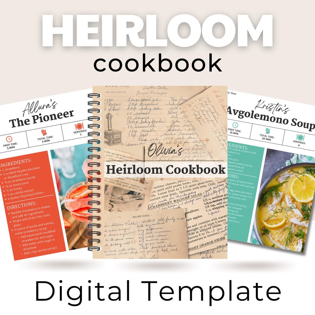 Heirloom Cookbook - Digital Download - Etsy