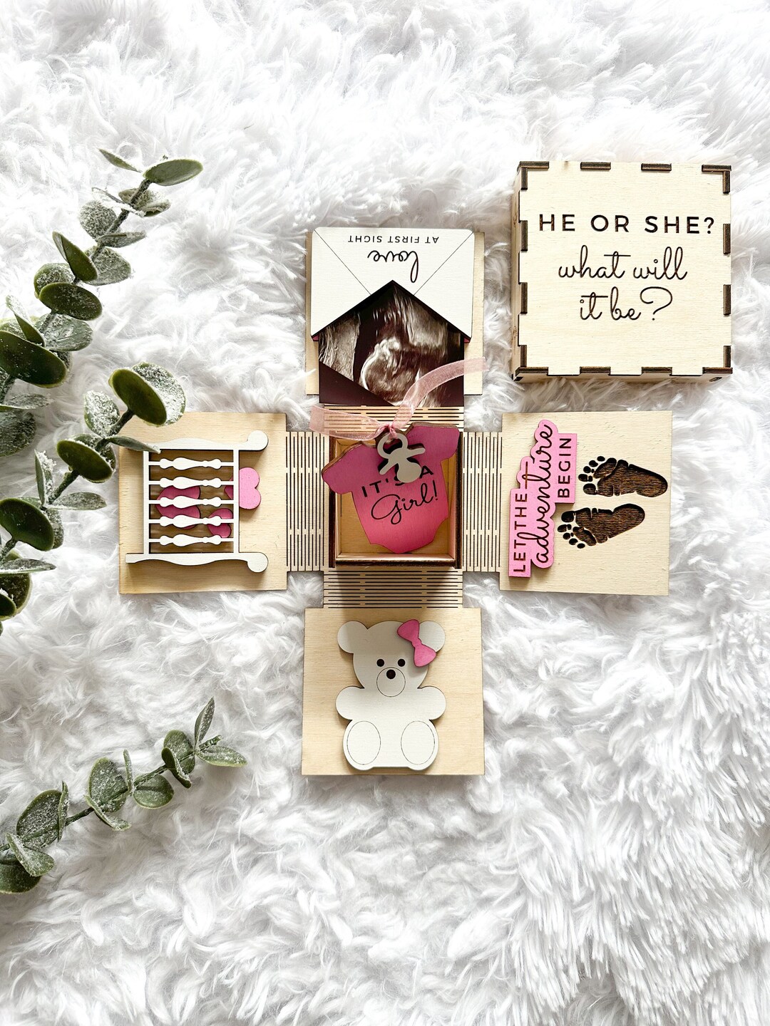 Gender Reveal Box, Gender Reveal Ideas, Gender Reveal for Grandparents ...